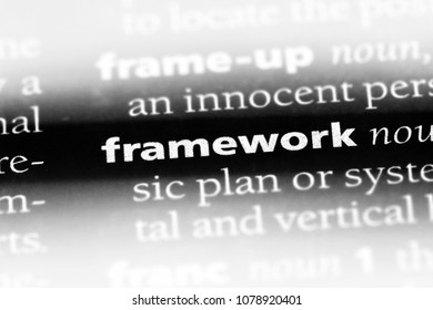 Framework Word Dictionary Framework Concept Stock Photo 1078920401 ...