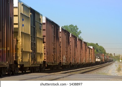 Freight Train Pulling Several Box Tank Stock Photo 1438897 | Shutterstock