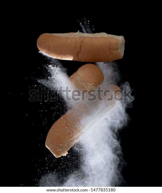 Fresh Bread Flour Splash Explosion Flying Stock Photo 1477835180 ...