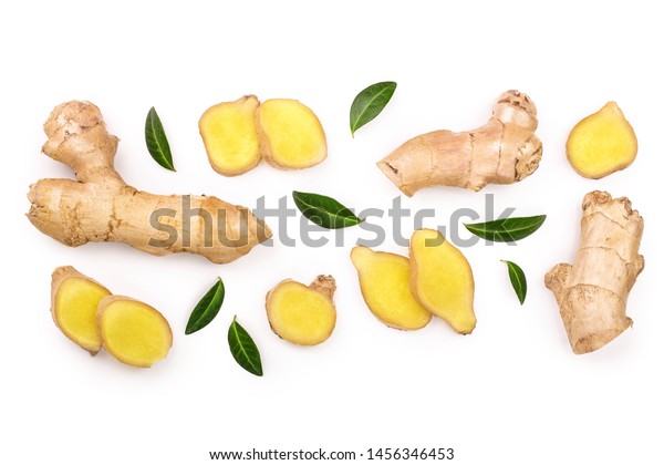 Fresh Ginger Root Slice Isolated On Stock Photo 1456346453 | Shutterstock