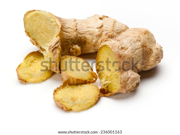 Fresh Ginger Root Slice Isolated On Stock Photo 236001163 | Shutterstock