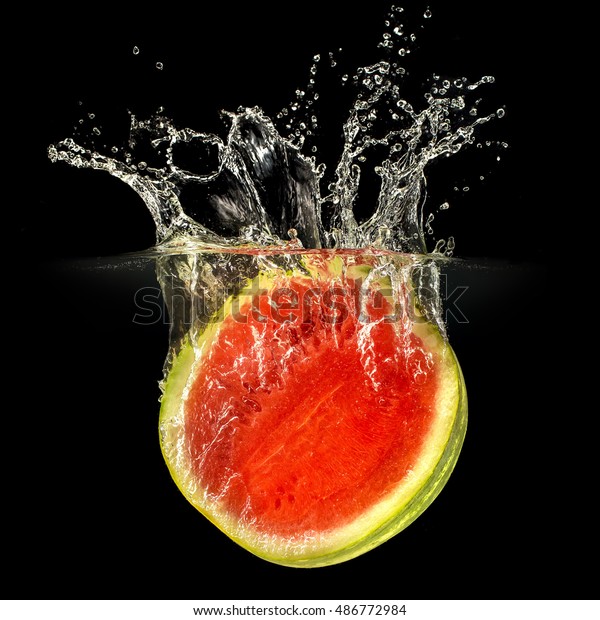 Fresh Melon Falling Water Splash On Stock Photo 486772984 | Shutterstock