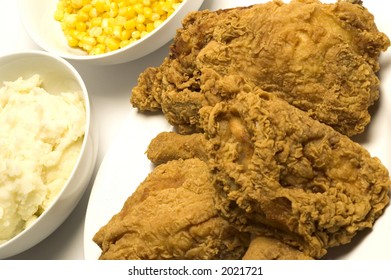 Fried Chicken Mashed Potatoes Corn Niblets Stock Photo 2021721 ...