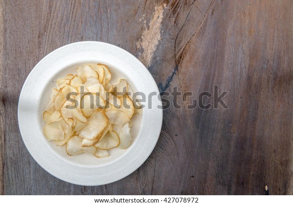 Fried Slice Tapioca Tapioca Chips Plate Stock Photo 427078972 ...