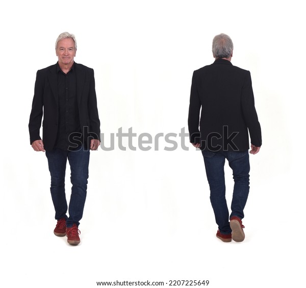 Front Back View Same Men Walking Stock Photo 2207225649 | Shutterstock