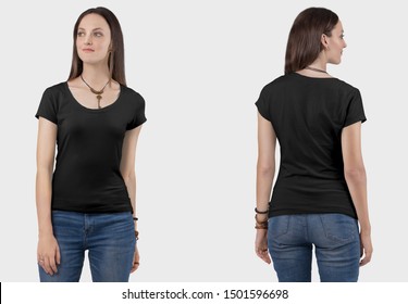 Front Back View Side Female Model Foto de stock 1501587374 | Shutterstock