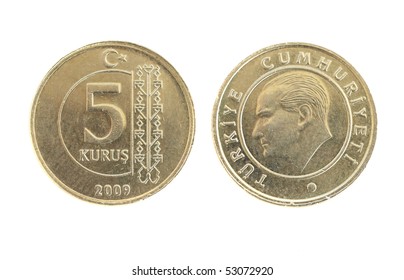 Front Back View Turkish 5 Kurus Foto Stok 53072920 | Shutterstock