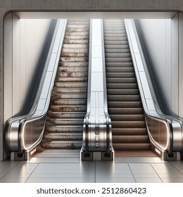 Front Facing Before After View Escalator AI-generated image 2513121583 ...
