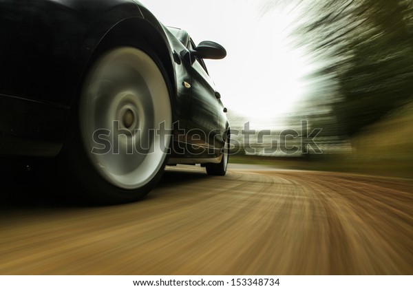 Front Side View Speeding Car Stock Photo (Edit Now) 153348734