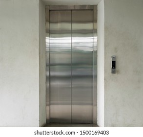 Front Silver Elevator White Wall Stock Photo (Edit Now) 1500169403