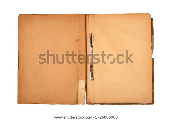 Front View Closeup Old Open File Stock Photo (Edit Now) 1726006903