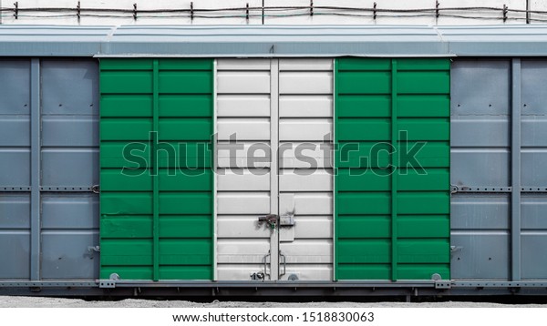 Front View Container Train Freight Car Stock Photo (Edit Now) 1518830063