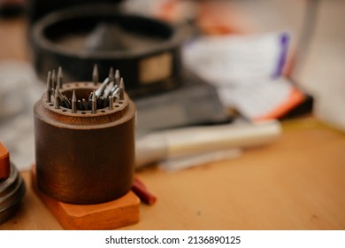 Front View Set Various Tools Placed Stock Photo 2136890125 | Shutterstock