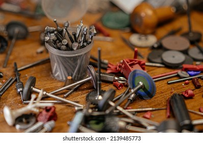 Front View Set Various Tools Placed Stock Photo 2139485773 | Shutterstock