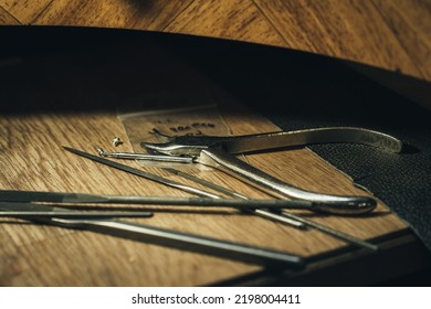 Front View Set Various Tools Placed Stock Photo 2198004411 | Shutterstock