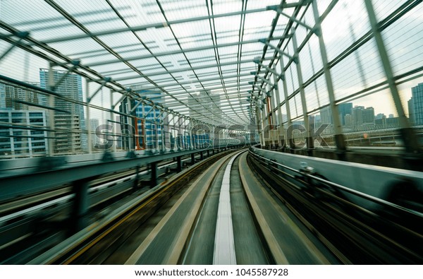 Front View Train Moving City Rail Stock Photo 1045587928 | Shutterstock