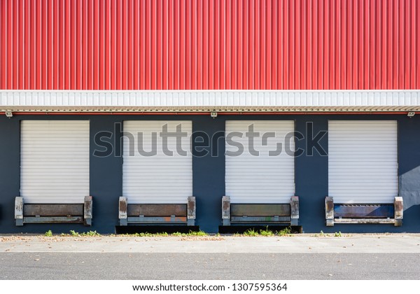 Front View Truck Loading Dock Warehouse Stock Photo 1307595364 ...