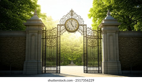 Frontal Clock Gate Perspective AI-generated image 2517356845 | Shutterstock