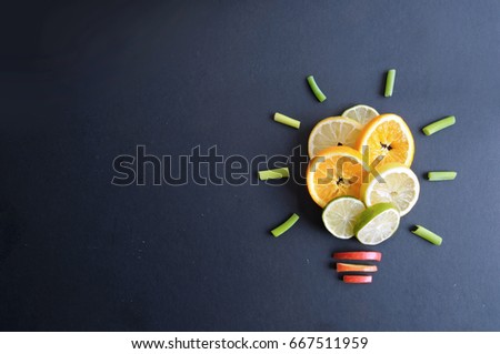 Fruit Light Bulb Background Stock Photo (Edit Now) 667511959 - Shutterstock