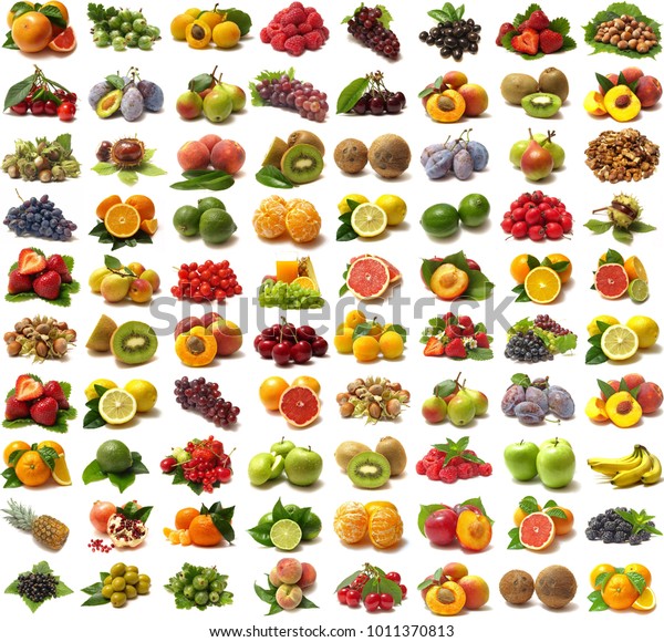 Fruit On White Background Stock Photo (Edit Now) 1011370813