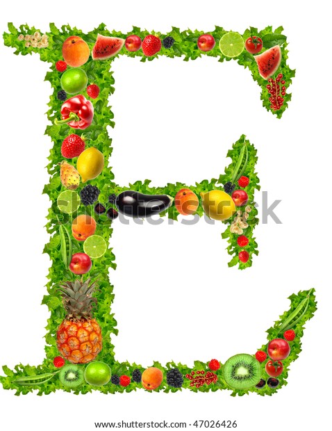 Fruit Vegetable Letter E Stock Photo (Edit Now) 47026426