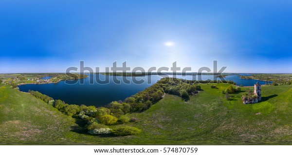 Full 360 Equirectangular Spherical Panorama Aerial Stock Photo (Edit ...