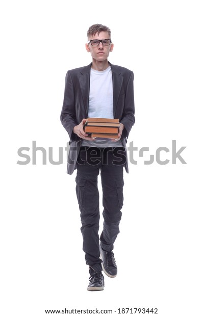 Full Growth Serious Guy Stack Books Stock Photo 1871793442 | Shutterstock