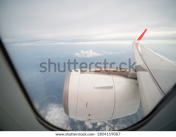Full Length Aircraft Engine Window Seat Stock Photo 1804159087 ...