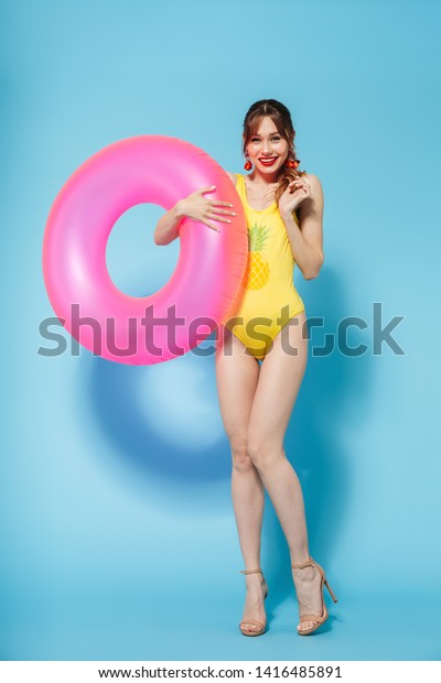 Full Length Beautiful Young Woman Wearing Stock Photo (Edit Now) 1416485891 Full Length Beautiful Young Woman Wearing Stock Photo (Edit Now) 1416485891