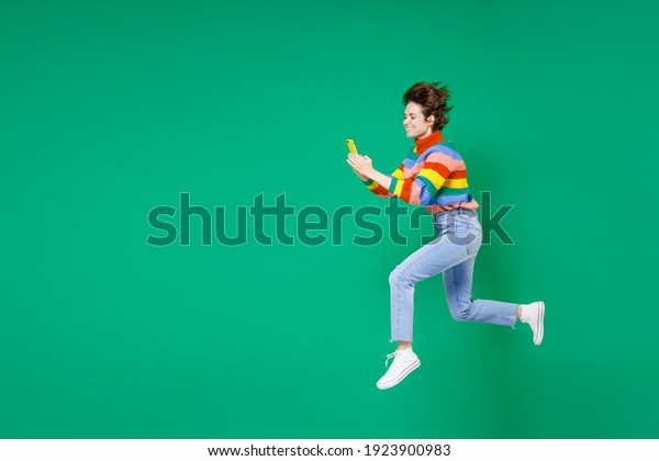 Full Length Side View Smiling Funny Stock Photo 1923900983 | Shutterstock