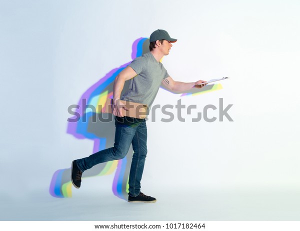 Full Length Side View Surprised Man Stock Photo 1017182464 | Shutterstock