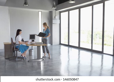 Full Length Side View Two Female Stock Photo (Edit Now) 146052845