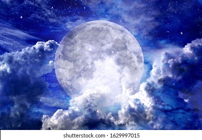 1,138 Moon between clouds Images, Stock Photos & Vectors | Shutterstock