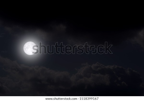 Full Moon Between Clouds Night Sky Stock Photo 1518399167 | Shutterstock