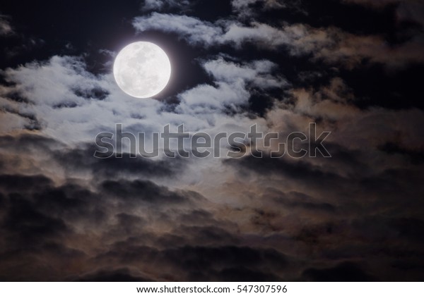 Full Moon Clouds Stock Photo (Edit Now) 547307596
