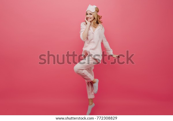 Fulllength Portrait Winsome Girl Pajamas Socks Stock Photo (Edit Now ... Fulllength Portrait Winsome Girl Pajamas Socks Stock Photo (Edit Now ...