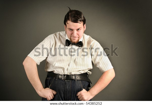 Funny Eccentric Guy On Dark Background Stock Photo 54385252 | Shutterstock