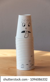 Funny Face On Stack Cups Stock Photo 1096086332 | Shutterstock