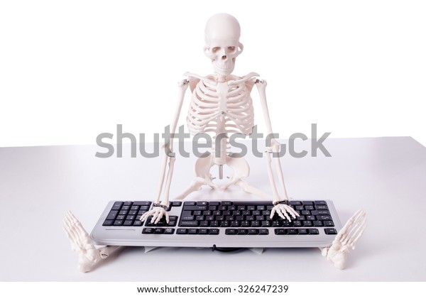 Funny Skeleton Working On Computer Stock Photo 326247239 | Shutterstock