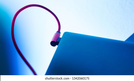 Futuristic Computer Usb Red Cable Stock Photo 1342060175 | Shutterstock
