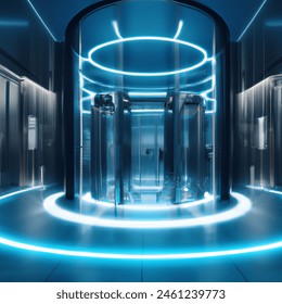 Futuristic Design Elevator Indoor Smart Screen AI-generated image ...