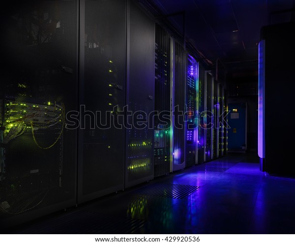 Futuristic Modern Server Room Data Center Stock Photo 429920536 ...