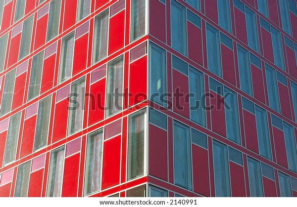 Futuristic Red Building Facade Stock Photo 2140991 | Shutterstock