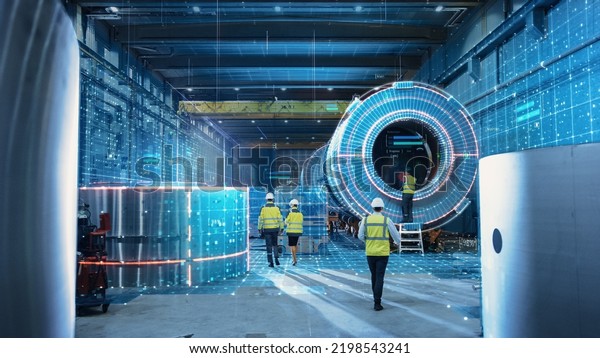 Futuristic Technology Concept Team Engineers Professionals Stock Photo ...