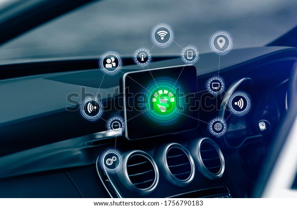 Futuristic Vehicle Graphical User Interface Icons Stock Photo ...