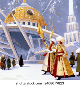 Futuristic Version Kremlin Winter Background Parade AI-generated image ...