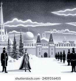 Futuristic Version Kremlin Winter Background Parade AI-generated image ...