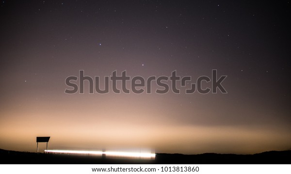 Galaxy Background Light Pollution Foreground Stock Photo 1013813860 ...