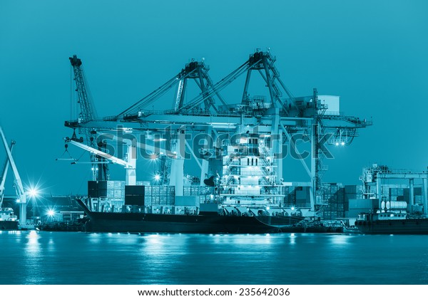Gantry Crane Loading Unloading Cargo Container Stock Photo (Edit Now ...