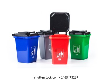 Garbage Classification Plastic Garbage Cans Isolated Stock Photo ...